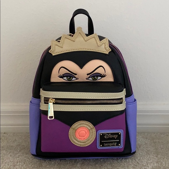 Disney | Bags | Loungefly Disney Villain Backpack Black And Purple ...
